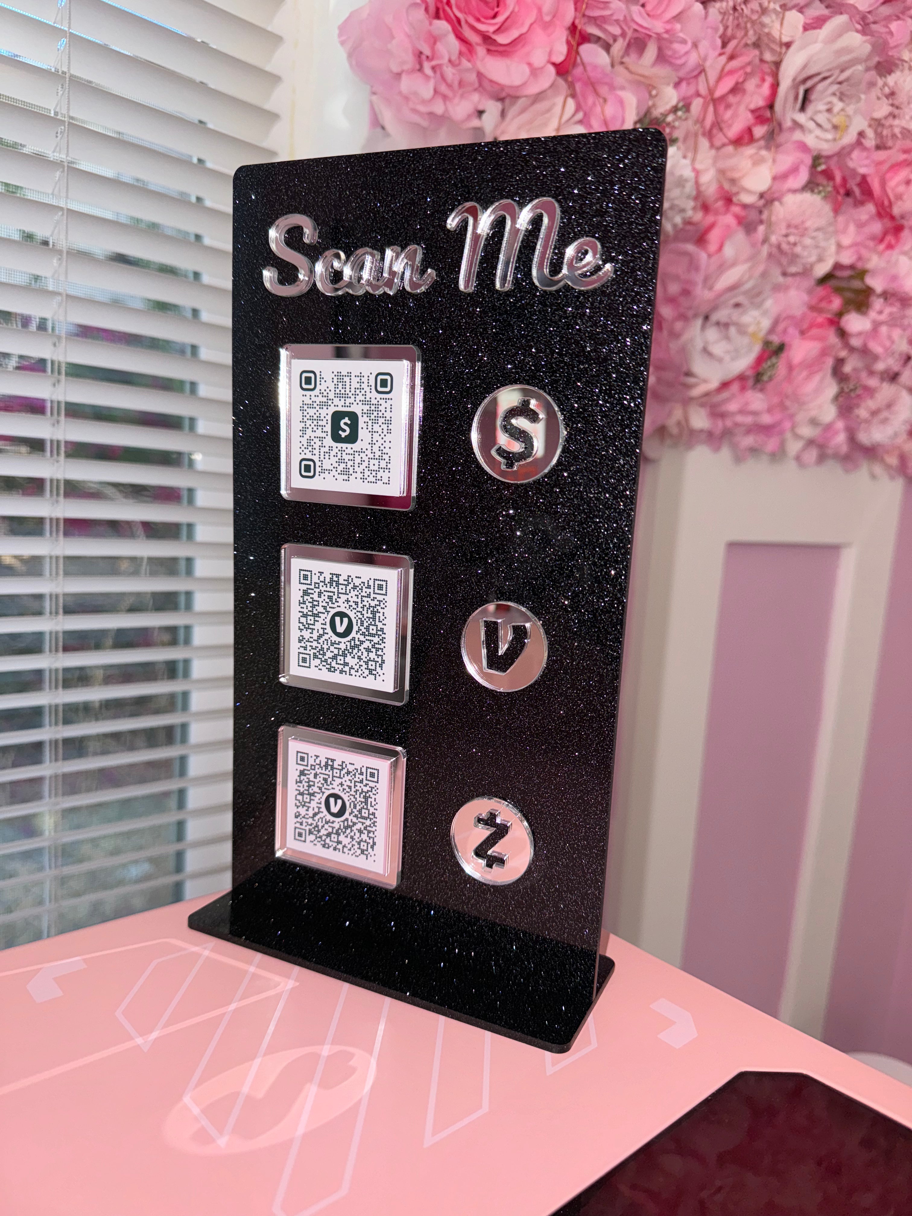 Rectangle 3 QR code acrylic stand FREE US DELIVERY – Pyahik nameplates